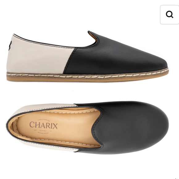 Charix | Shoes | Charix Classic Black White Slip On Shoes Cream Flats ...
